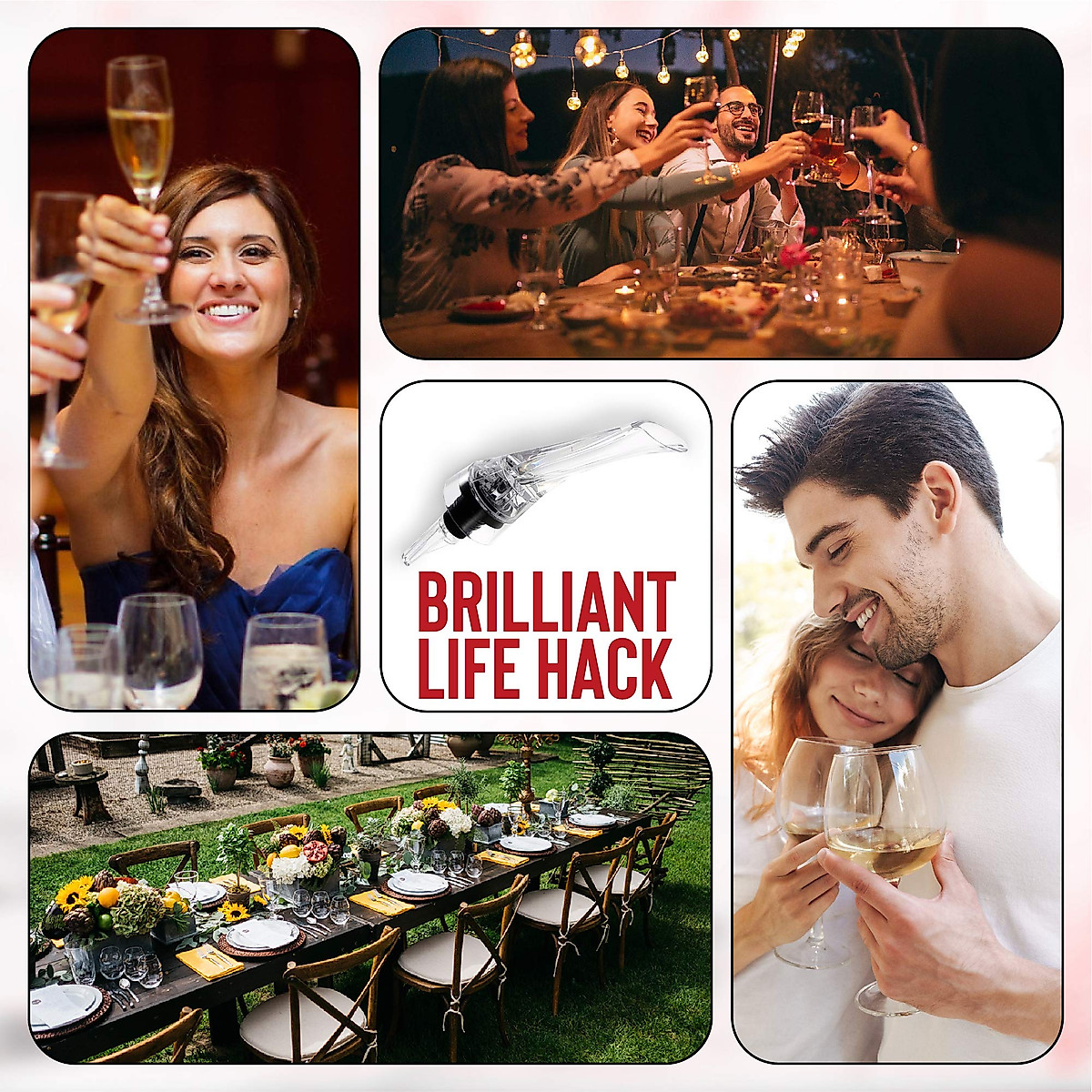 Trovety Aerators For Wine - Hawk-Bill Shape for Easy, No Drip Wine Aerator Pourer - Unique Built-In Aerator System for Fast Decanting - Can Fit Most Bottle Spout Sizes