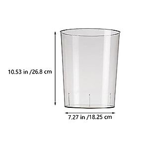 DOITOOL Round Plastic Small Trash Can Plastic Wastebasket Clear Garbage Container Bin for Bathroom Kitchen Home and Office