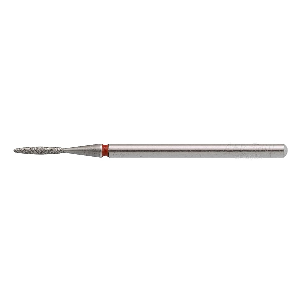 Diamond nail drill bit, “flame”, red, head diameter 1.4 mm/working part 8 mm