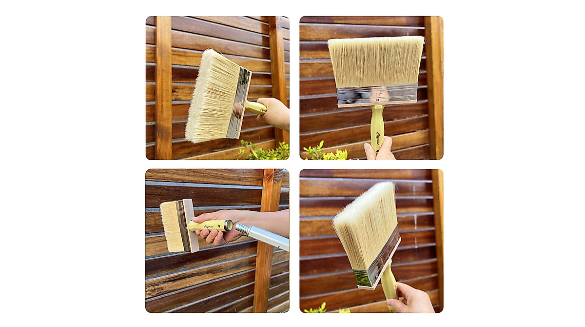 6 Inch Heavy-Duty Wide Paint Brush for Walls, Decks & Masonry