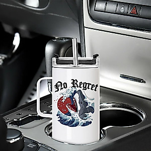 XccMe 30 oz Sublimation Tumbler Blank with Handle,4 Pack Stainless Steel Travel Tumbler with Leakproof Lid and Stainless Straw,Double Wall Insulated Coffee Mugs with Rubber bottoms