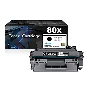 80X Black Toner Cartridge Compatible Toner Cartridge Replacement for HP 80X Toner Cartridge CF280X Used for Laser Pro 400 M401n, M401dn, M401dw, M401dne, M425dw, MFP M425dn Printer (New Chip, 1 Pack)