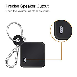 [2 Pack] Fintie Silicone Case with Carabiner Keychain for Tile Mate (2020 & 2018), Anti-Scratch Lightweight Soft Protective Sleeve Skin Cover, Black