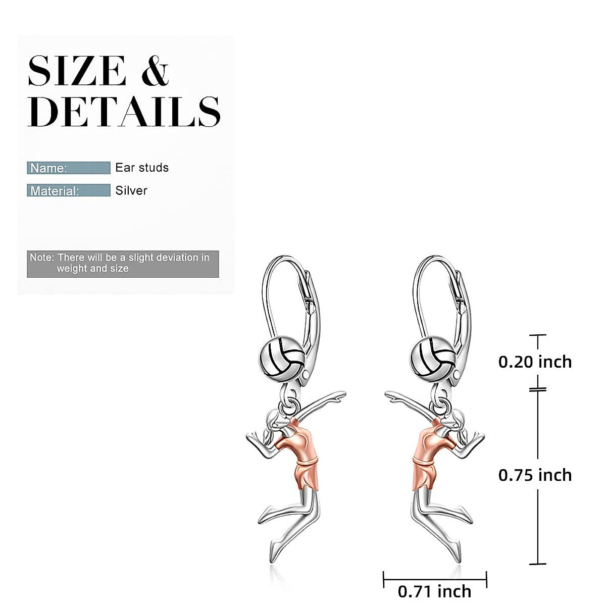 Volleyball Earrings Volleyball Gifts for Women Sterling Silver Dangle Drop Player Fan Coach Volleyball Jewelry…