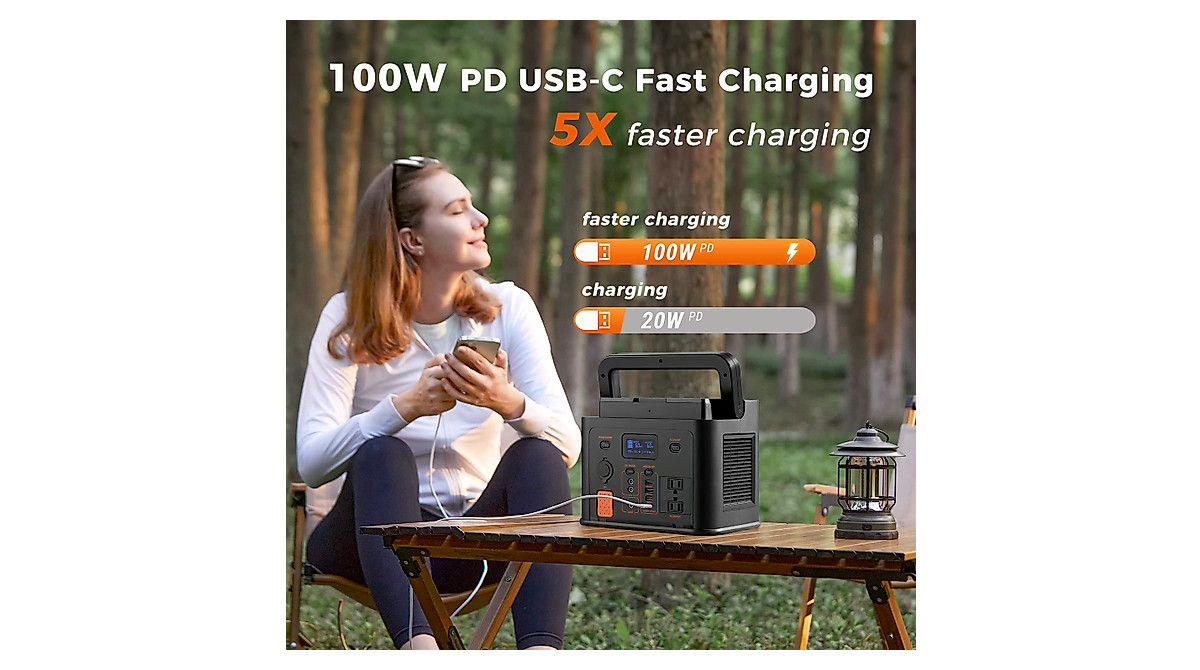 Green Power 320Wh Portable Power Station with Solar Charging for Outdoors