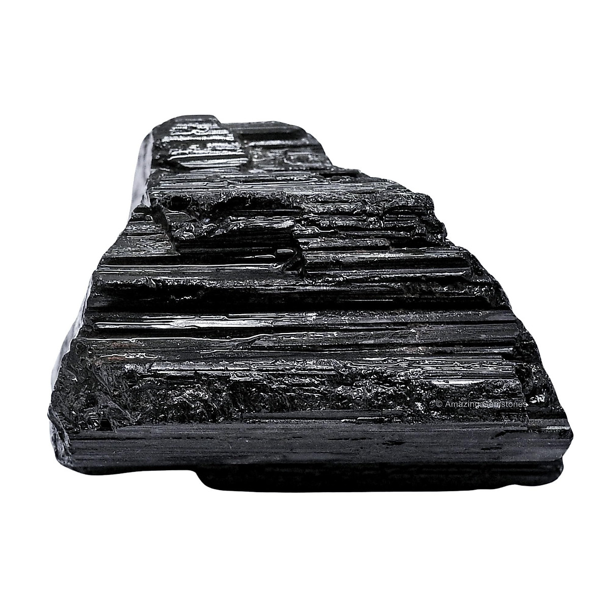 2 Pieces Black Tourmaline Raw Crystals and Healing Stones, Natural Rocks for Tumbling and DIY Raw Stones and Crystals