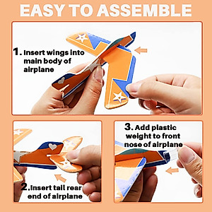 WODMAZ 28 Pack Valentines Day Cards for Kids, 7 Different Designs Foam Airplanes with Valentines Gift Cards for Boys Girl School Classroom Exchange Prize, Fun Planes Valentines Party Favors Toys