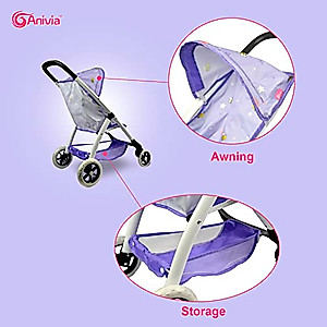 Baby Doll Stroller for 18 inches American Girl Dolls with Multi Function. (DA422-PURPLE)…