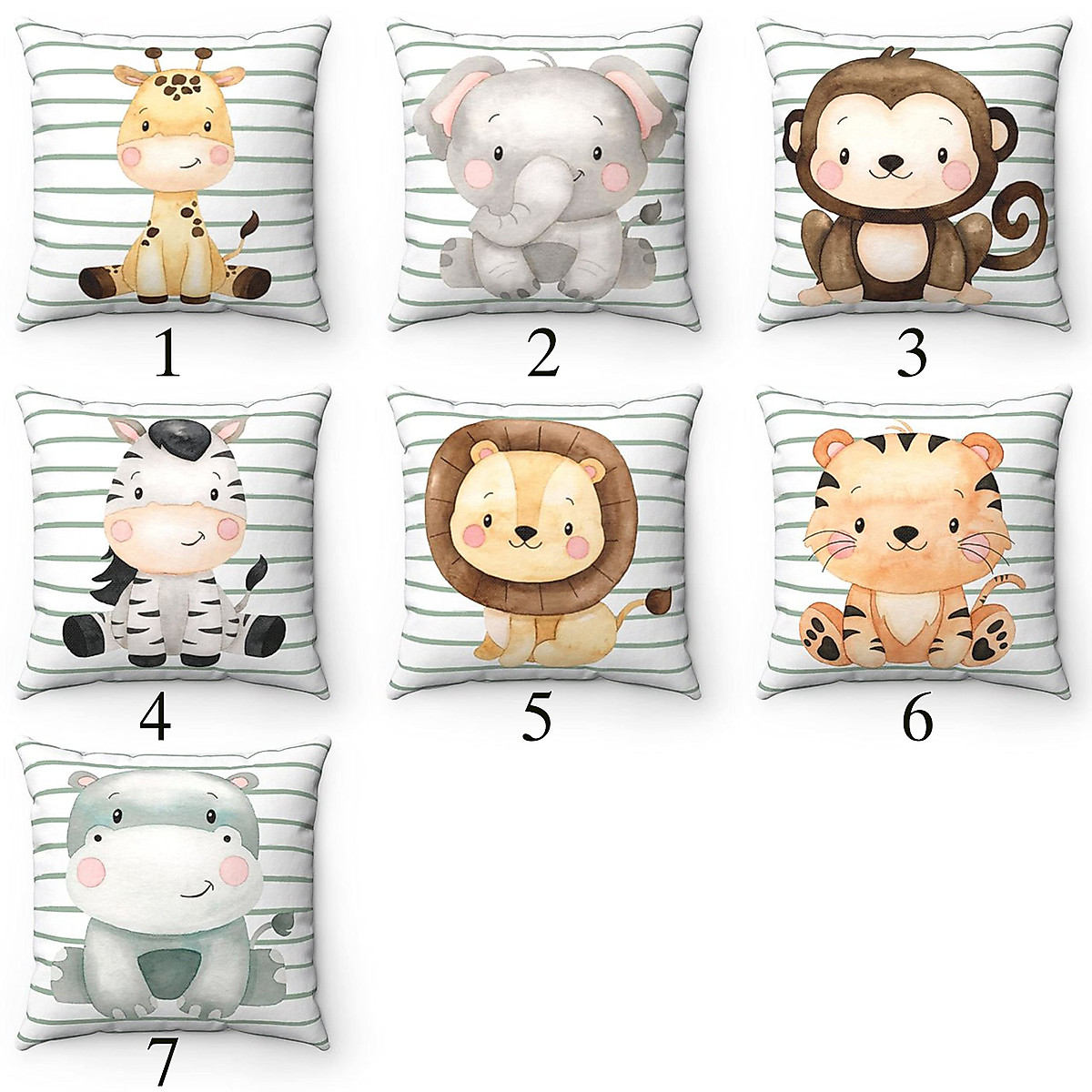UOOPOO-US Personalized Baby Boy Fitted Crib Sheet Set, Jungle Animals Crib Bedding Set with Name, Baby Boy Bedding Crib Bedding Set, Customized Wild Animals Nursery Crib Sheet Bedding Set