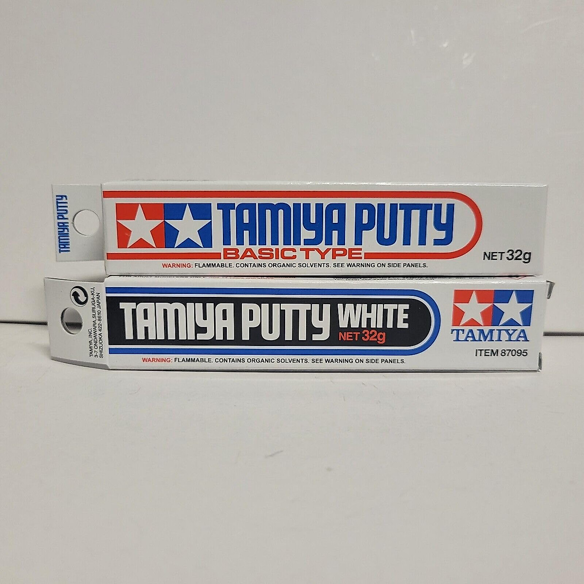 Generic 2 Pack Compatible with Tamiya Basic Gray Putty + White 87095 87053 Modeling 32g Craft ABS Plastic Includes CHICAGOLAND RC Coupon