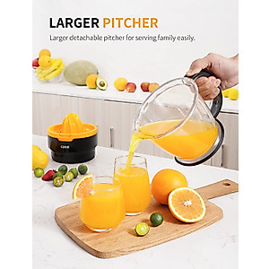 GDOR 41 Oz Citrus Juicer with Spiral-Shape Cone, Powerful Orange Juicer, Electric Juicer for Lemon, Lime & Others Citrus Fruits, Grapefruit Juice Extractor with Easy Pour Spout, BPA-Free, Easy Clean