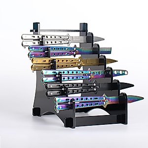 Knife display stand,knife holder,knife stand,knife collection display stand, Acrylic Knife Display Stand for Kitchen Knife Storage or Outdoor Tactical Knife,Knife Organization and Display (black)