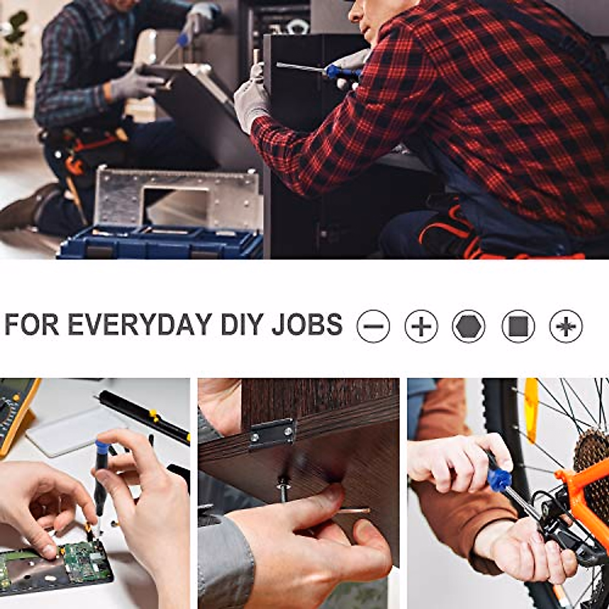 Prostormer Magnetic Screwdriver Set, 79-Piece Multi-Purpose Slotted/Phillips Screwdriver Kit with Precision Screwdrivers, Allen Wrench Set and Screwdriver Bits for DIY and Repair Works