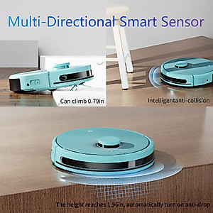 TECBOT Robot Vacuum,3000Pa Super Strong Suction,Robot Vacuum Self Emptying Charging,Remote Wi-Fi/App/Alexa Control,Quiet,Ideal for Hard Floors/Carpets,Cat Dog Pet Hair-S3 Blue