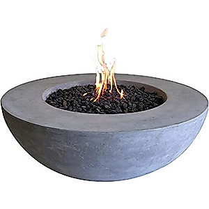 Elementi Lunar Bowl High Performance Cast Concrete Fire Pit - Propane
