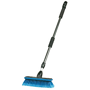 Carrand 93089 Flow-Thru 10" Wash Brush with 68" Aluminum Extension Pole , Black