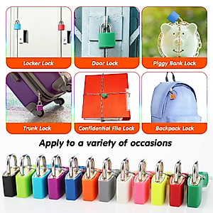 Photect Suitcase Lock with Key Metal Padlock with Key Multicolor Lock Luggage Locks Small Lock Mini Padlocks Luggage Padlocks for School Gym Classroom Matching Game Travel (12, Vivid Colors)