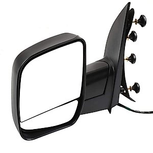SCITOO Left Mirror fit 2003-2013 for Ford E-150 E-250 2004-2013 for Ford E-350 E-450 Super Duty Econoline Van with Power Adjustment Manual Folding Non-Heated Driver Side Mirror