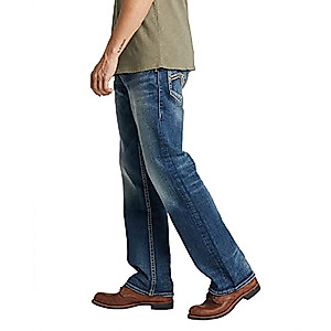 Silver Jeans Co. Men's Zac Relaxed Fit Straight Leg Jeans, Medium Indigo SJB380, 38W x 32L