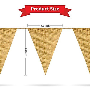 LEOBRO 48 Pcs Burlap Banner, 36Ft Triangle Flag, DIY Decoration for Holidays, Wedding, Camping, Party, New Year Decorations, Merry Christmas Banner, Indoor Christmas Decoration
