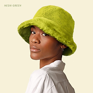 CHOK.LIDS Everyday Winter Fur Bucket Hat Unisex Trendy Soft Fluffy Warm Lightweight Fleece Fisherman Cap for Women Men (Lavender)