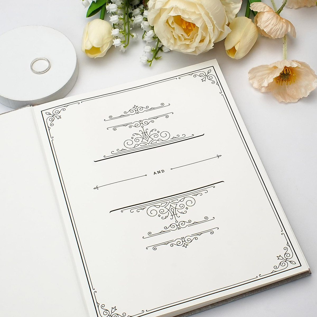 Vienrose Wedding Guest Book Polaroid Guest Book Photo GuestBook Sign in book Personalized Linen Cover 120 Pages Hardcover with Lined, Alternative Baby Shower, Party, Birthday (10" x 8" Minimalist)