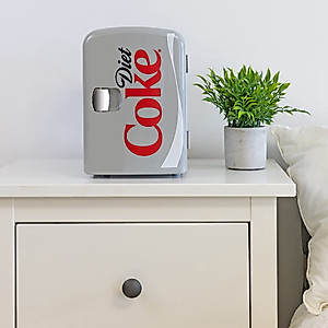 Coca-Cola Diet Coke 4L Portable Cooler/Warmer, Compact Personal Travel Fridge for Snacks Lunch Drinks & Tervis Plastic, Coca-Cola - Diet Coke Tumbler with Wrap and Frosted Lid 16oz, Clear