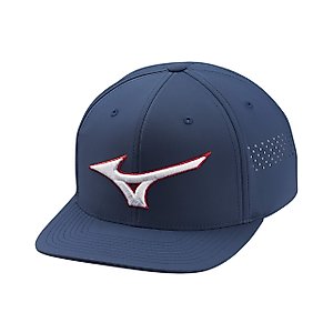 Mizuno Womens Tour Flat Snapback Baseball-caps, Navy
