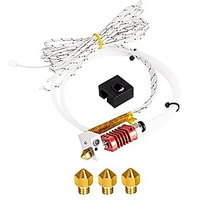 TRONXY MK10 Extruder Hot End Kit, 3D Printer Nozzles 0.4mm with Aluminum Heating Block, NTC 3950 100K Ohm Thermistor, 1M PTFE Teflon Tube Compatible with 3D Printers X5SA, X5SA PRO, XY-2PRO