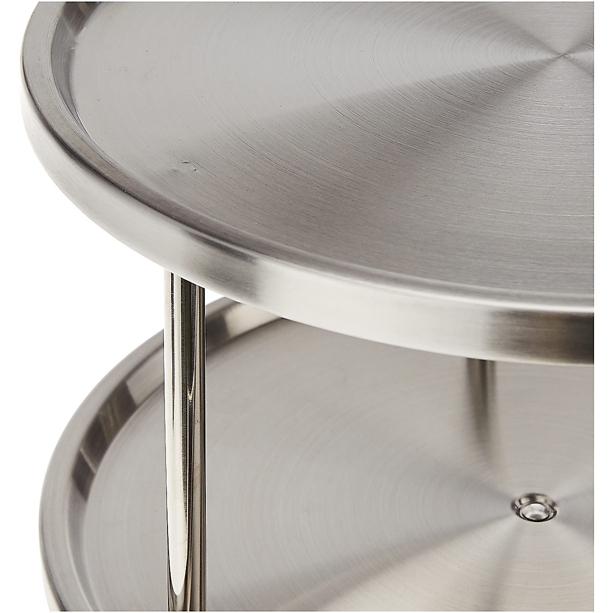 Estilo Stainless Steel 2-Tier Lazy Susan Organizer | 360-Degree Lazy Susan Turntable Organizer | Rotating/Spinning Organizer Storage | Food, Kitchen, Pantry, Spice, Medicine, Bathroom Cabinet Rack