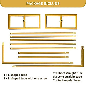 Tongmo 10x10 FT Heavy Duty Backdrop Stand, Adjustable& Stable Pipe and Drape Stand, Gold Metal Backdrop Stand for Parties Wedding Birthday Photography Photo Booth Background