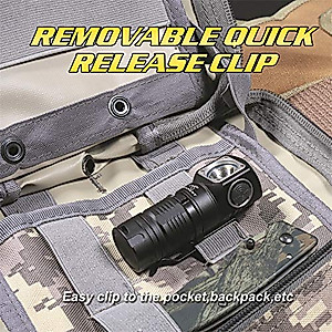 SKILHUNT Headlamp Flashlight -1000 Lumen, FloodLight H04 RC Mini Hi CRI, Compact EDC Waterproof LED Headlight for Outdoor Camping Tactical Emergency Hands-Free (H04 RC Mini High CRI + Battery)