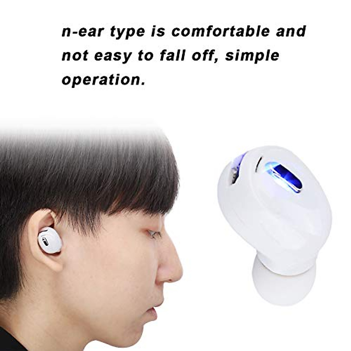 Wireless Headphones, Workout Headphones Wireless Earbuds, Bluetooth Headset Wireless Ear Buds Bluetooth Earphone for Sports Driving for Fitness Leisure(White)