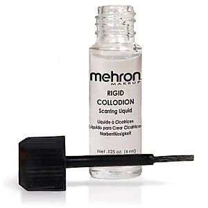 Mehron Makeup Rigid Collodion with Brush | Scarring Liquid | Scar Liquid | Liquid Scar Makeup | SFX Scar Makeup for Film .125 oz (4ml)