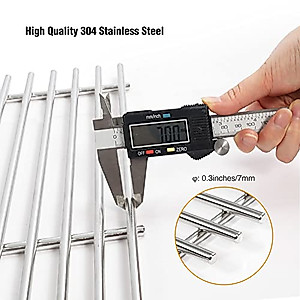 Lineslife 17.3" Cooking Grill Grate for Weber Genesis, Stainless Steel Gas Grill Grid Replacement for Outdoor, Camping, BBQ, 2PC