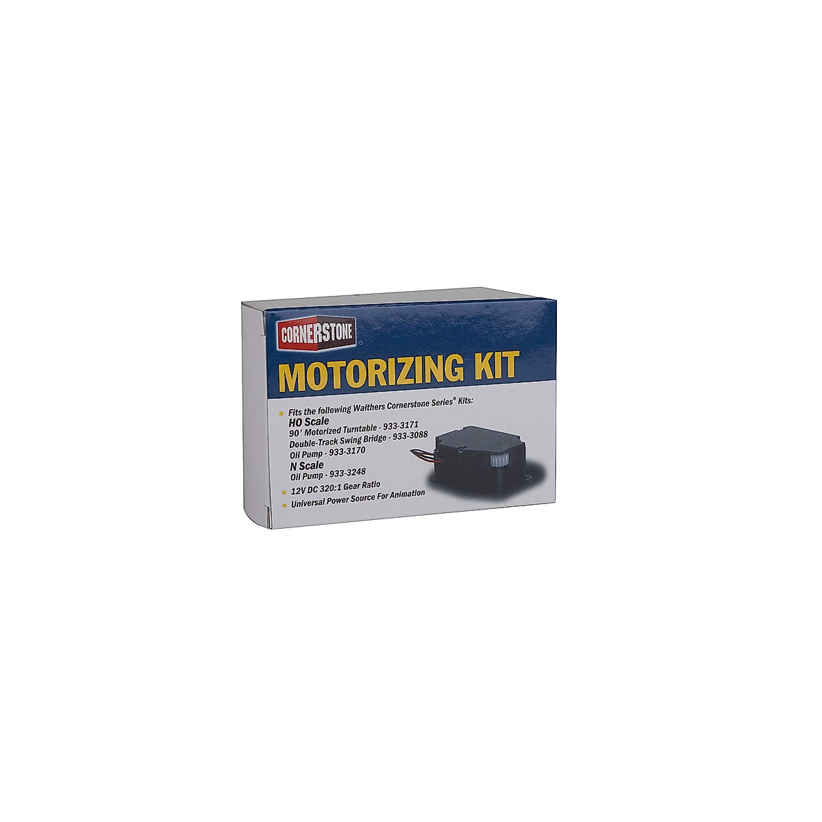 Walthers Cornerstone HO Scale Model Motorizing Kit Dc Motor & Gearbox for Swing Bridge, Oil Pumps, Turntable & Other Kits