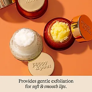 Poppy & Pout 100% Natural Lip Scrub, Exfoliating Lip Treatment, In Hand-filled Sustainable Glass Jars, Cruelty Free (Island Coconut)