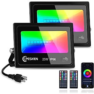 Pesken Smart Flood Light Compatible with Alexa&Google Assistant
