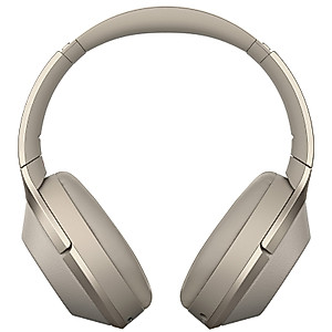 Sony Noise Cancelling Headphones WH1000XM2: Over Ear Wireless Bluetooth Headphones with Microphone - Hi Res Audio and Active Sound Cancellation - Gold (2017 model)