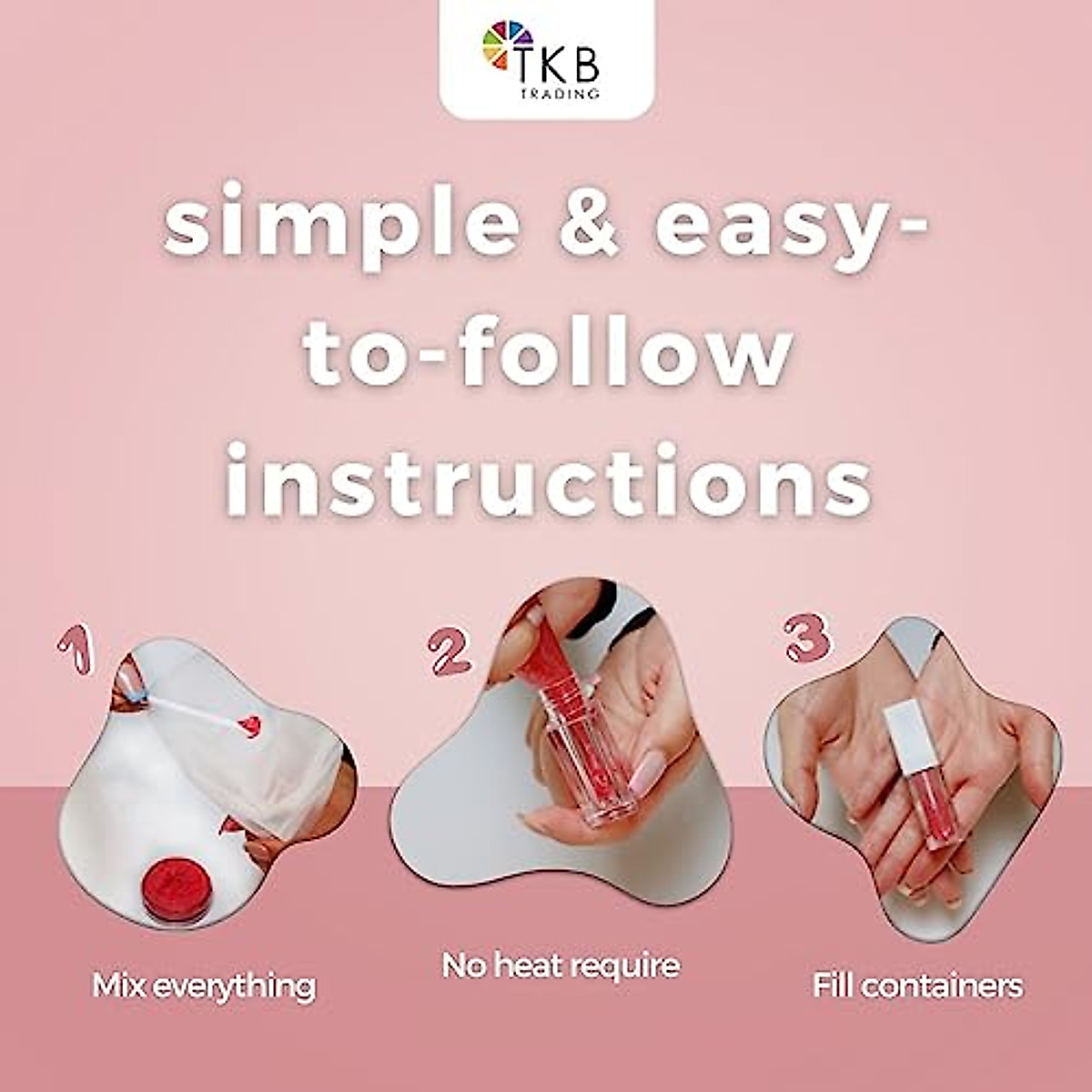 TKB Flexagel DIY Lip Gloss Making Kit| Make Your Own Lip Gloss| Moisturizing, High Shine, Crystal Clear| Vegan, Gluten and Cruelty free| Made in USA