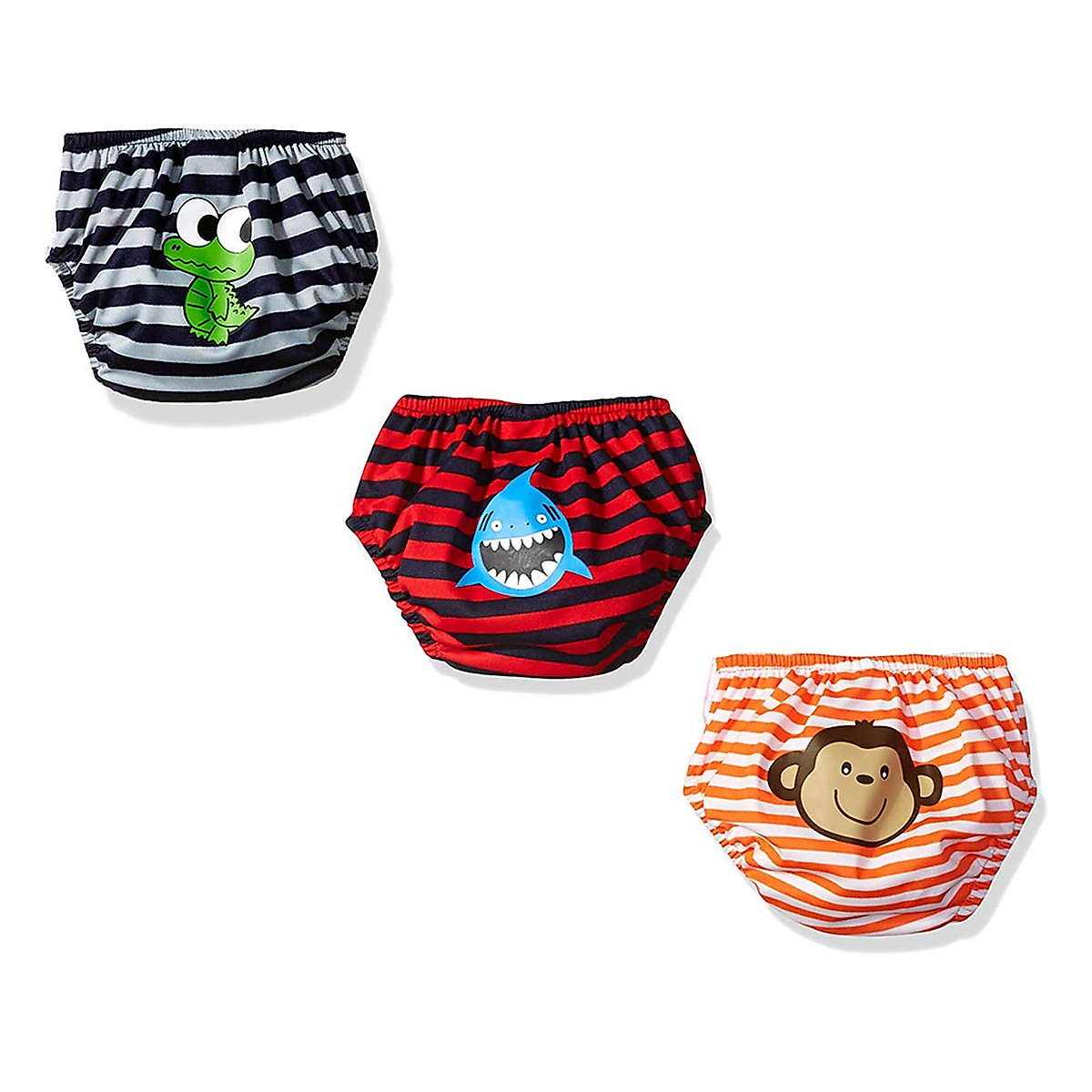 KIKO & MAX Baby Boys' Infant Three-Pack Absorbant Reusable Swim Diaper (Small)