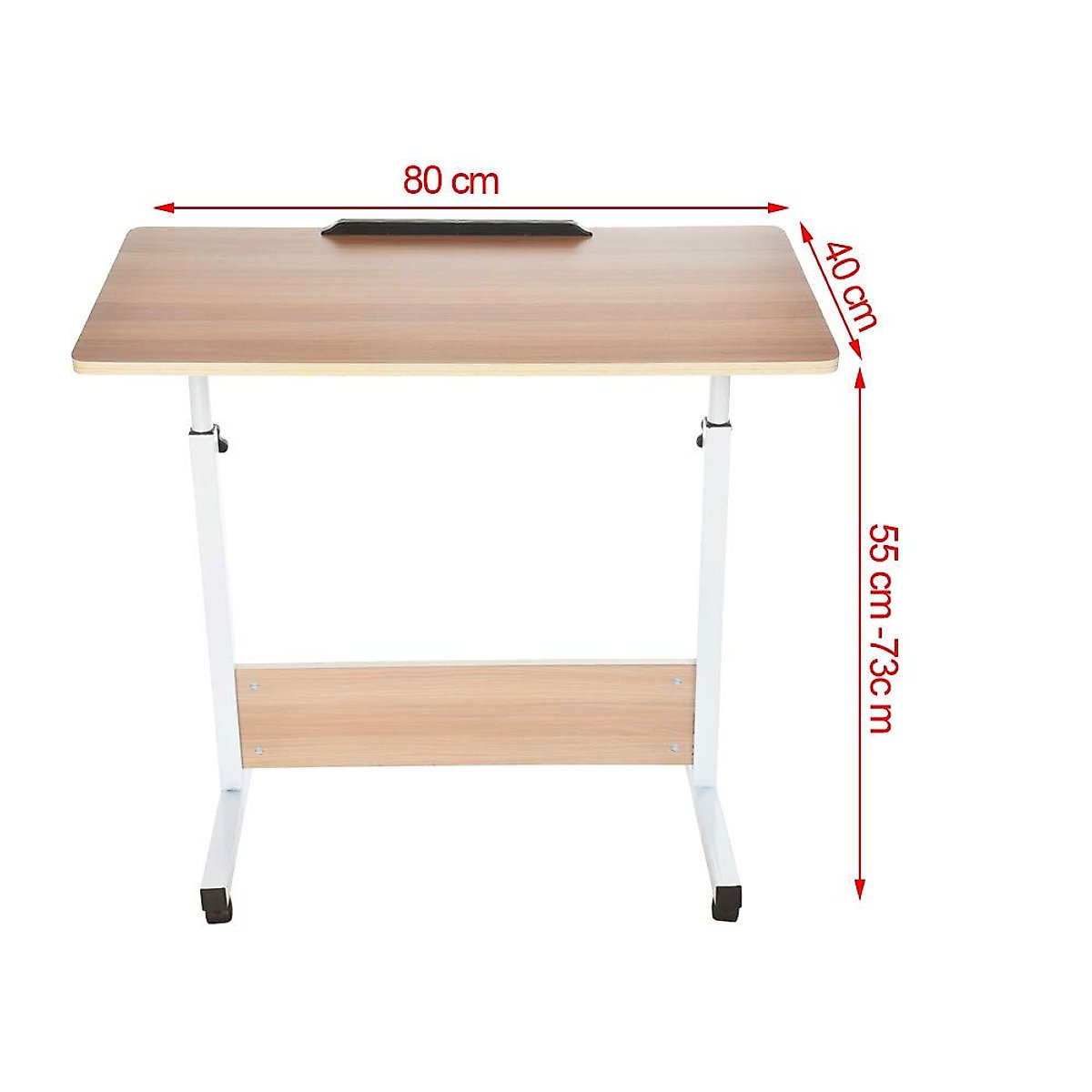 Toxz Household Office Desk Computer Task Table,Adjustable Height,Angle and Fold,Locking Casters,80CM 40CM,with Installation Tool(Ship from US!)