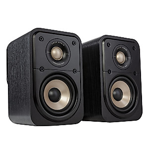 Polk Signature Elite ES10 Surround Loudspeaker - Hi-Res Audio Certified, Dolby Atmos & DTS:X Compatible, 1" Tweeter & 4" Woofer, Power Port Technology for Effortless Bass (Pair, Stunning Black)