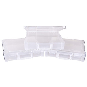 ArtBin 6913ZZ 12" x 12" Portable Art & Craft Organizer with Handle 3-Pack, [3] Plastic Storage Cases, Clear