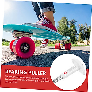 TIDTALEO Skateboard Remover Metal Bearing Pullers Hub Puller Skateboard Bearings Remover Tool Roller Skate Bearing Tools Roller Skating Accessories Wheel Driver White Stainless Steel