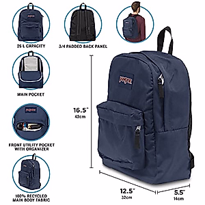 JanSport SuperBreak One Backpacks - Durable, Lightweight Bookbag with 1 Main Compartment, Front Utility Pocket with Built-in Organizer - Premium Backpack, Graphite Grey