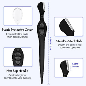 Mudder 21 Pcs Face Razors for Women and Men, Eyebrow Razors Shaver Facial Razor Multipurpose Face Trimmers with Precision Cover for Women Makeup Care Tools(Black)