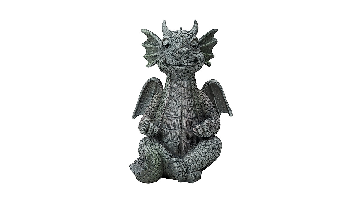 Garden Dragon Meditation Sculpture - Outdoor Zen Home Decor