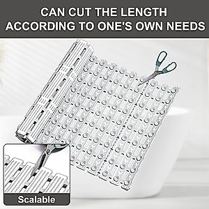 TIJIDE Bathtub mat Non Slip Shower mat, Bath mats for Bathroom Non Slip 35.4 x 15.7 Inch for Bath and Shower Non-Slip use Quick Drain Easy to wash Cut and Store