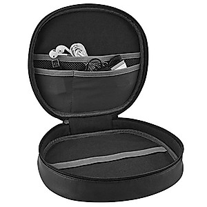 Geekria Headphones Pouch Compatible with Turtle Beach, Razer, Corsair, Logitech, Hyperx Case, Replacement Protective Travel Carrying Bag with Cable Storage (Black PU)